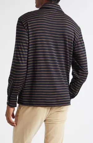 Massimo Alba Stripe Long Sleeve Polo