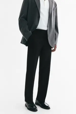 H&M Regular-fit Tailored Pants - Black