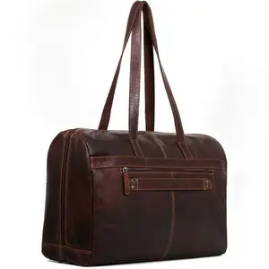 JACK GEORGES Voyager Uptown Duffle Tote Bag In Hand-stained Buffalo Leather