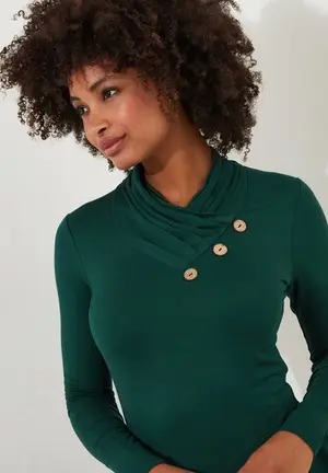 JOE BROWNS Asymmetrical Surplice V-neck Tunic