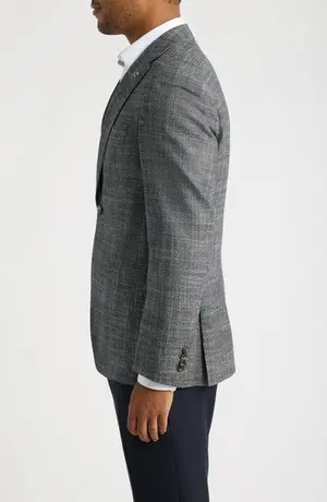 JACK VICTOR Mcallen Herringbone Wool & Silk Sport Coat