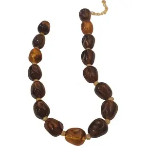 MACRAE & CO. Amber Glow Beaded Necklace - Brown