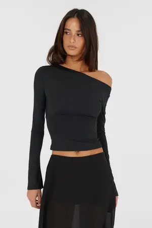 SASHA THERESE Claudette Top - Black