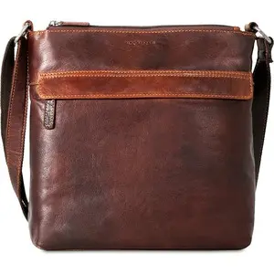 JACK GEORGES Voyager Zippered Crossbody Hobo Bag - Brown