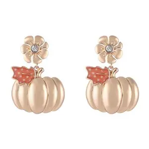 HALLMARK Tone Pumpkin Drop Earrings With Flower Stud