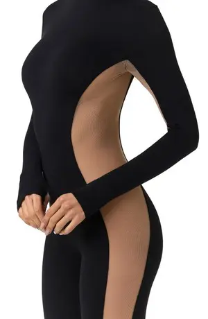 Naked Wardrobe Body Flex Two-tone Jumpsuit