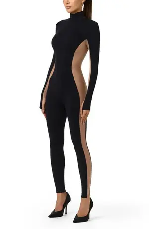 Naked Wardrobe Body Flex Two-tone Jumpsuit