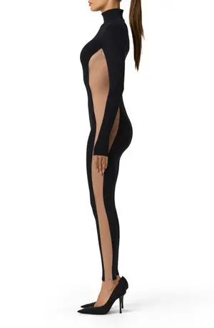 Naked Wardrobe Body Flex Two-tone Jumpsuit