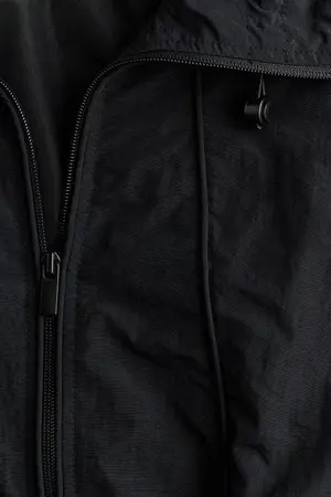 H&M Oversized Nylon Jacket With Funnel Collar And Balloon Sleeves