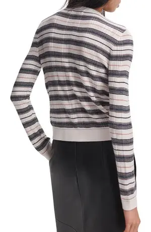 Rag & Bone Teresa Stripe Silk Blend Cardigan