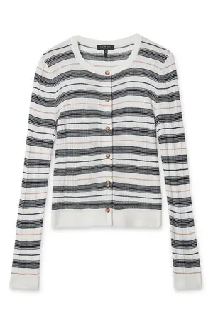 Rag & Bone Teresa Stripe Silk Blend Cardigan