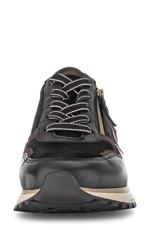 Gabor Cora Low Top Sneakers With Metallic Accents - Black