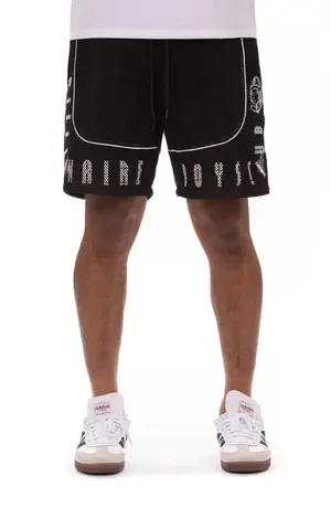 BILLIONAIRE BOYS CLUB Logo Paneled Mesh Shorts - Black