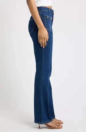 1822 Denim Braided Patch Pocket Bootcut Jeans