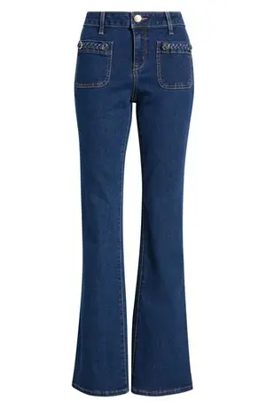 1822 Denim Braided Patch Pocket Bootcut Jeans