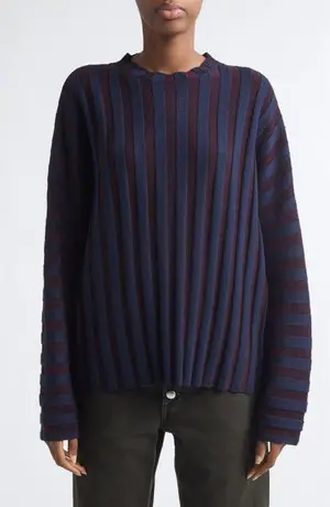 Eckhaus Latta Keyboard Stripe Merino Wool Sweater