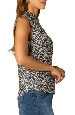Wit & Wisdom Printed Mock Neck Sleeveless Top