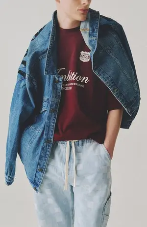 MANIA Oversized Distressed Denim Jacket
