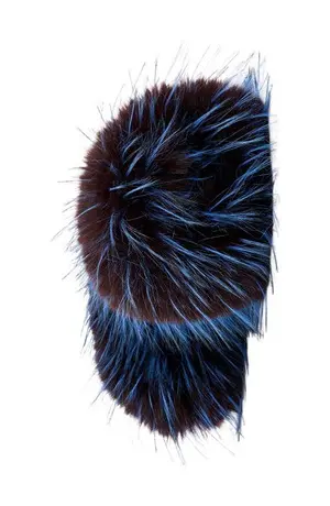 AZALEA WANG Faux Fur Boots - Blue Multi