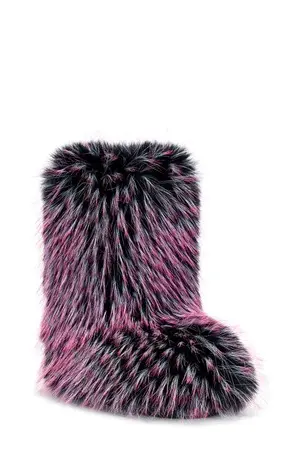 AZALEA WANG Faux Fur Boots - Pink Multi