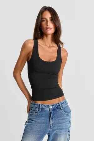SASHA THERESE Pippa Reversible Tank - Black