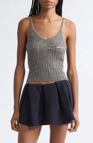 SHUSHU/TONG Wool & Mohair Blend Rib Sweater Camisole - Grey