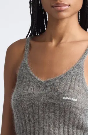 SHUSHU/TONG Wool & Mohair Blend Ribbed Sweater Camisole - Grey