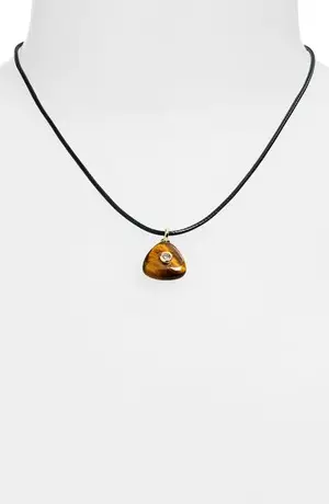 PANACEA Tiger's Eye Pendant Cord Necklace