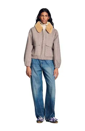 Sandro Faux Fur-lined Coat