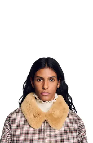 Sandro Faux Fur-lined Coat