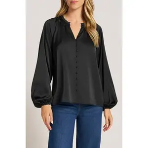 Matty M. Lottie Long Sleeve Top - Black