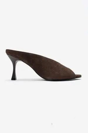 PROLOGUE SHOES Pelina Stiletto Sandal - Brown Suede