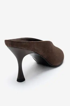 PROLOGUE SHOES Pelina Stiletto Sandal - Brown Suede