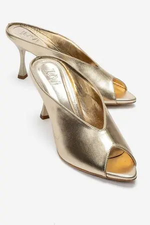 PROLOGUE SHOES Pelina Stiletto Sandal Gold