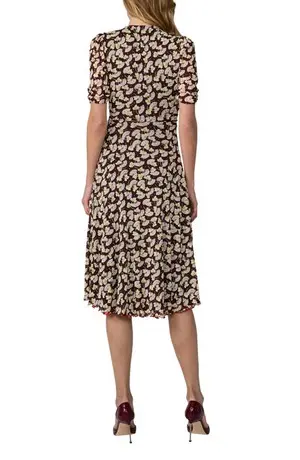 Diane Von Furstenberg Koren Reversible Floral Mesh Midi Dress