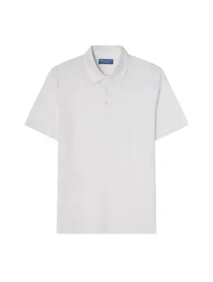 Robert Talbott Taylor Pique Linen Polo - White