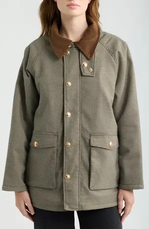 Deluc Emei Cord Collar Plaid Jacket