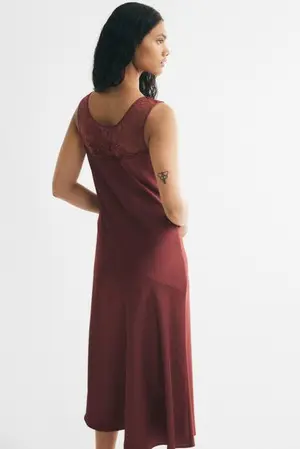 H&M Lace-inset Satin Dress