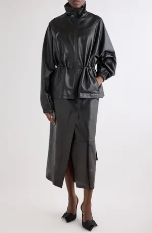 Givenchy Asymmetrical Leather Midi Skirt
