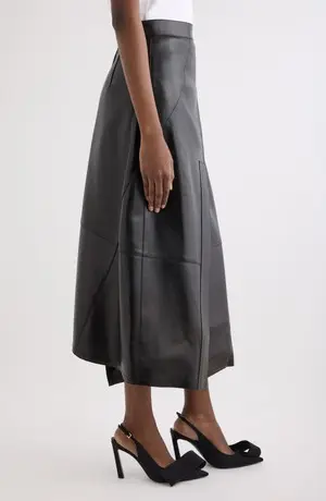 Givenchy Asymmetrical Leather Midi Skirt