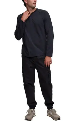 Barefoot Dreams Slub Jersey Henley - Black