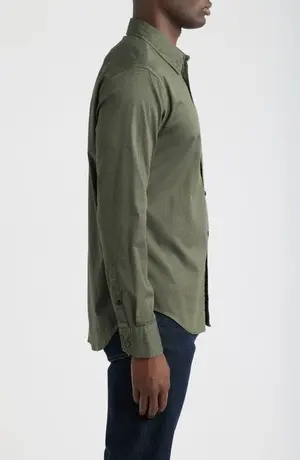 Rag & Bone Tomlin Dobby Stretch Shirt - Dkgrn