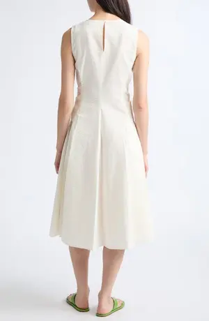 JW Anderson Cloque Cotton Seersucker Fit & Flare Dress