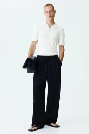H&M Slim-fit Polo Shirt - Cream