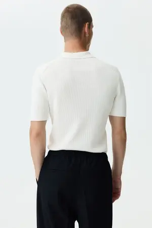 H&M Slim-fit Polo Shirt - Cream