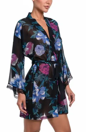 IN BLOOM BY JONQUIL Bailee Floral Chiffon Wrap Robe