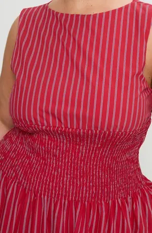 Princess Polly Lilienne Stripe Cotton Blend Poplin Maxi Dress