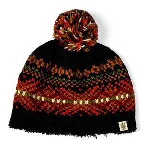NIRVANNA DESIGNS Hand Knit Wool Beanie With Fair Isle Pattern