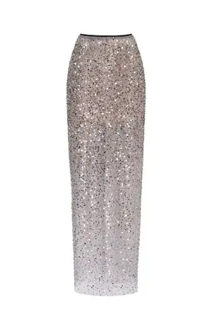 MILLA Fitted Sequin Pencil Maxi Skirt