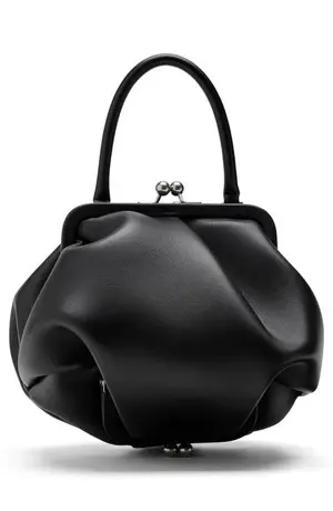 Marc Jacobs Wave Leather Kisslock Bag - Black